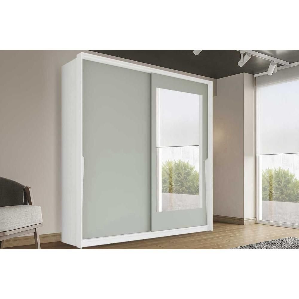 Guarda Roupas 2 Portas de Correr (1 C/ Espelho) e 2 Gavetas Porto ...