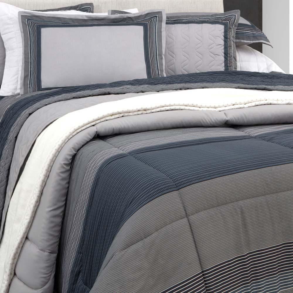 Colcha King 300 Fios Hazel - Kacyumara Cinza | MadeiraMadeira