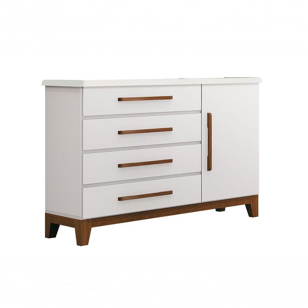 Cômoda Wood 04 Gavetas Com Detalhes Em Madeira | MadeiraMadeira