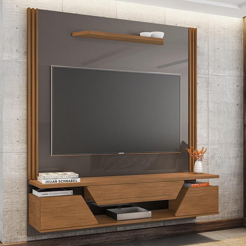 Painel Suspenso Valley 160cm Sala para TV até 60 Polegadas Cinza Perola ...