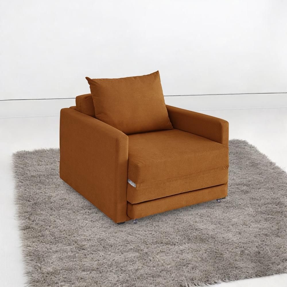 Poltrona Sofá Cama Solteiro 85cm Trento Terracota Estofama | MadeiraMadeira