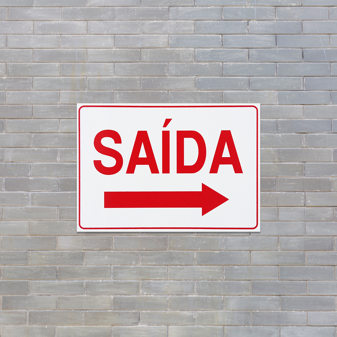 Combo 10 Placas De Sinalização Saída Com Seta Para Direita 30x20 Acesso ...