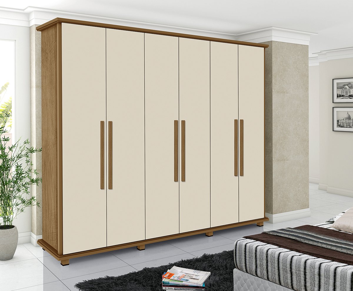 guarda roupa casal com 6 porta 8 pes de madeira com 275CM / 65CM ...