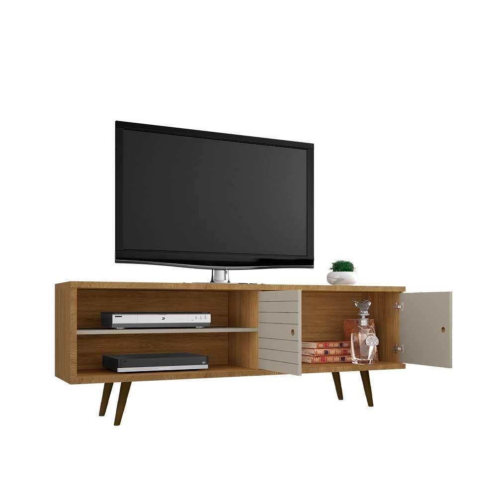 Rack Ônix Para Tvs Até 60 Polegadas Cinamomo/Off-White | MadeiraMadeira