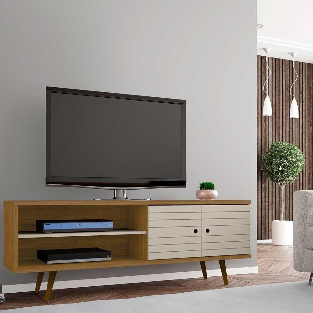 Rack Ônix Para Tvs Até 60 Polegadas Cinamomo/Off-White | MadeiraMadeira