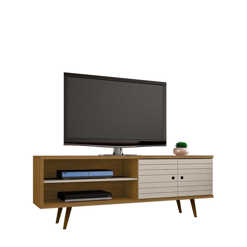Rack Ônix Para Tvs Até 60 Polegadas Cinamomo/Off-White | MadeiraMadeira