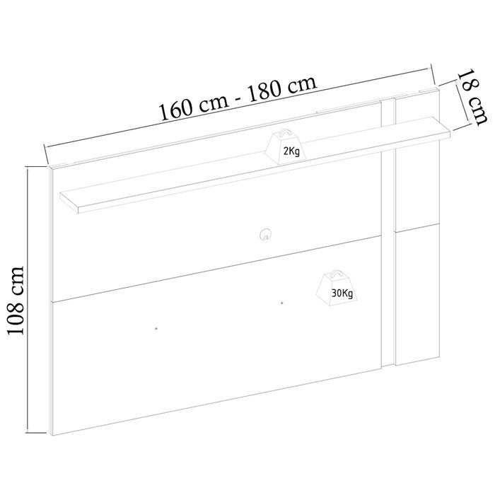 Painel TV 70 Polegadas Leme E Rack 2 Portas Noronha Preto Noce Milano ...