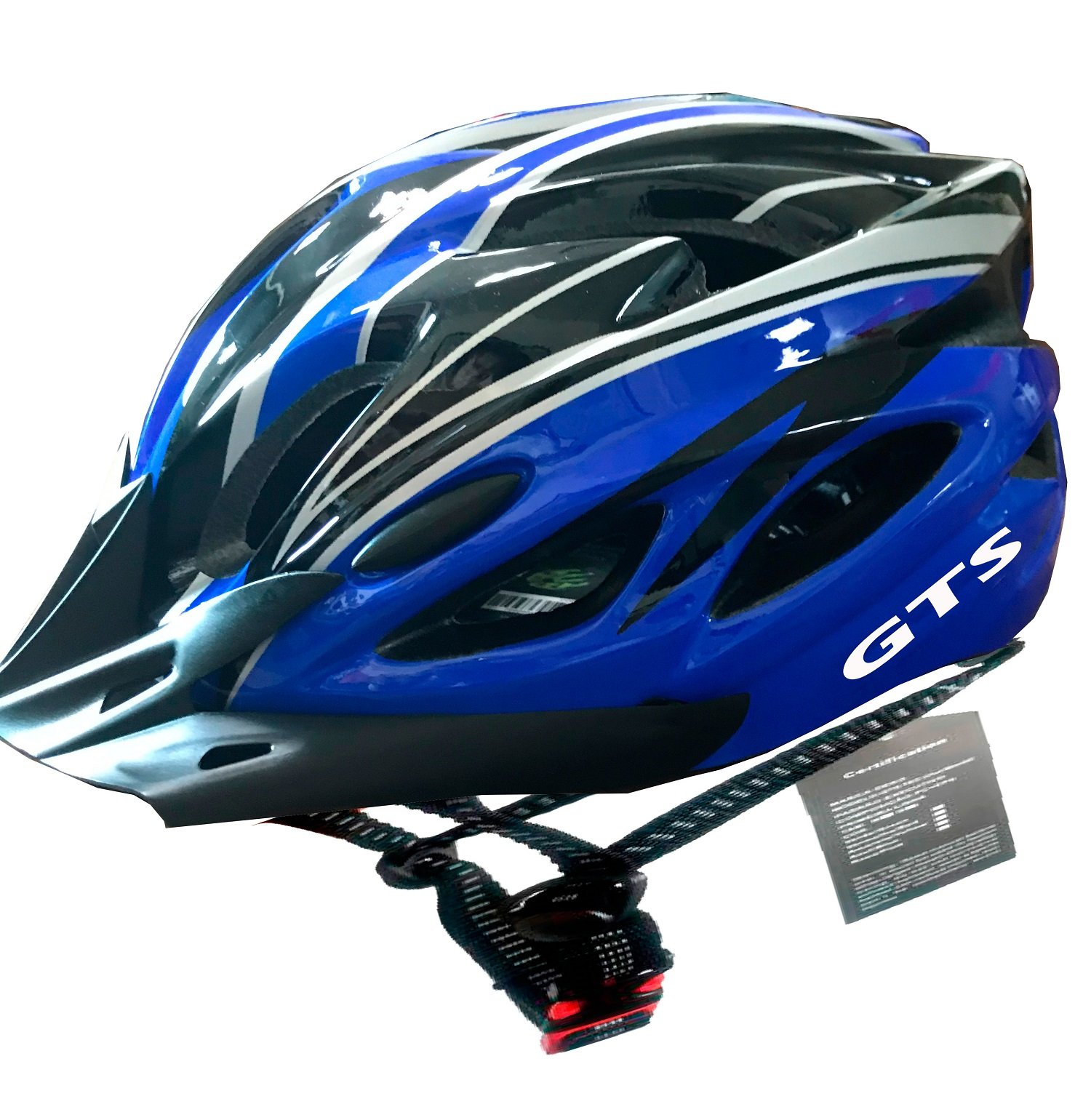 Capacete Ciclismo Mtb Azul e Preto Gts Com iluminação:Azul/G/Unissex ...