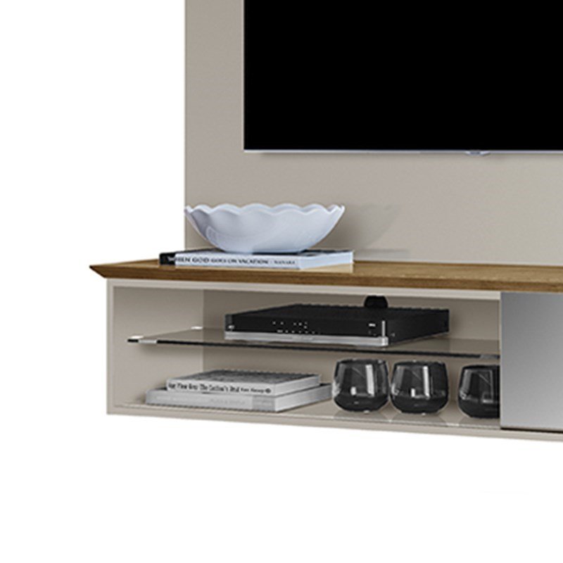 Painel Home para TV Versalio Off White/Carvalho - PR Móveis ...