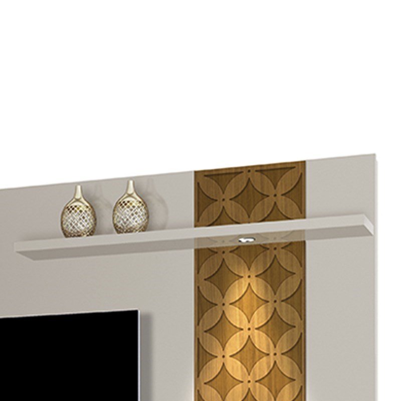 Painel Home para TV Versalio Off White/Carvalho - PR Móveis ...