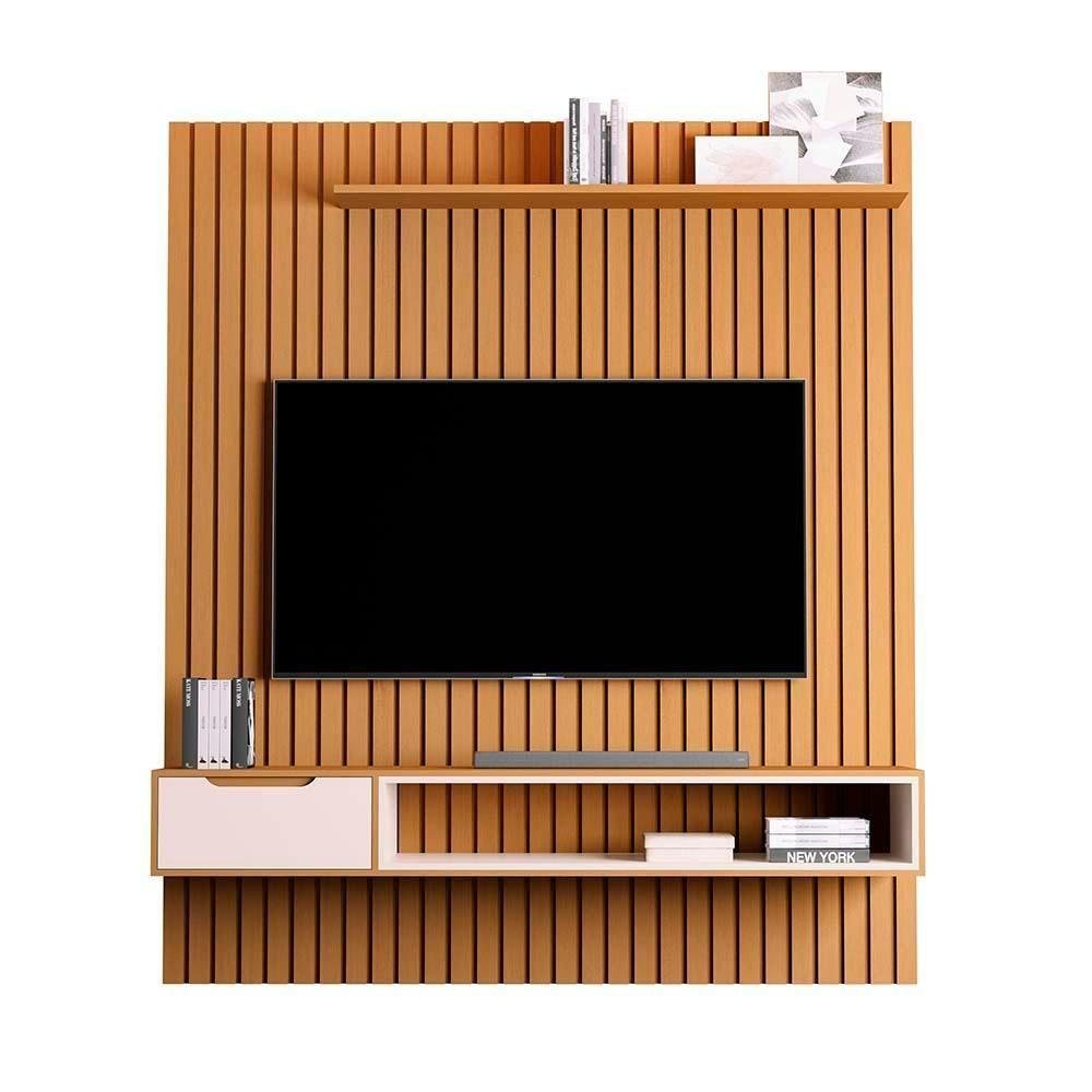 Painel Ripado Tv até 65 Polegadas Nature Pérola Foster Shop Jm ...
