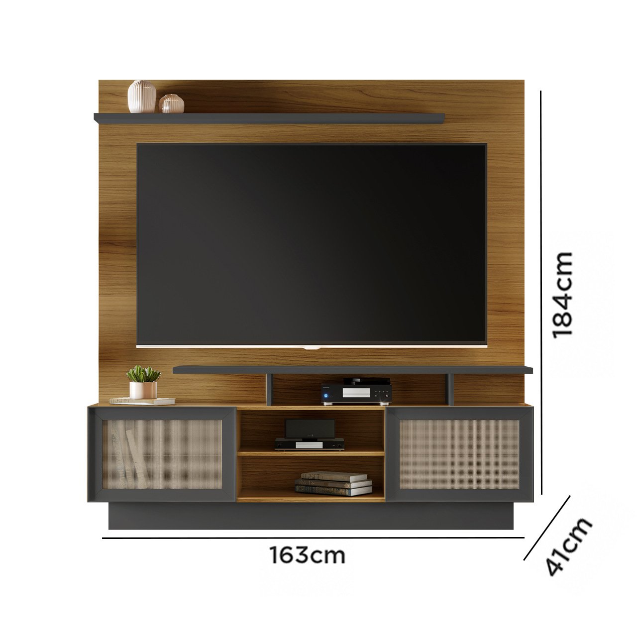 Home para Tv de Até 65 Polegadas Impulso JCM Movelaria - FREIJÓ GRAFITE ...