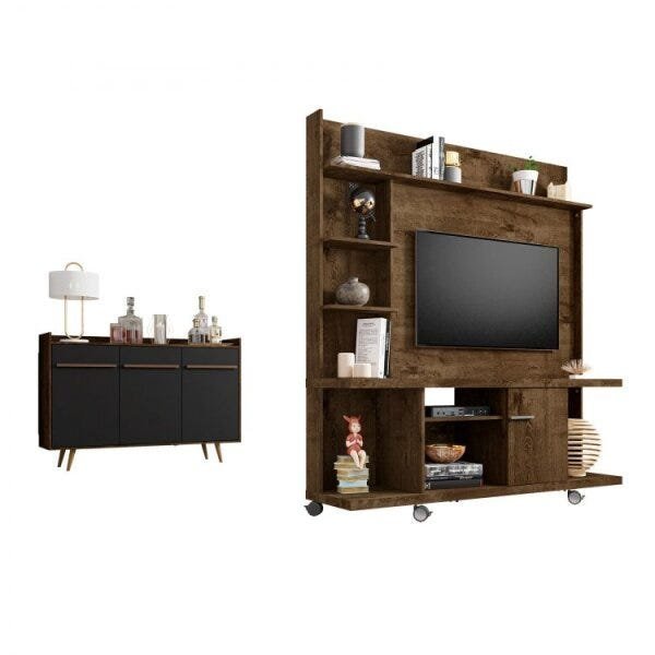 Conjunto Home Taurus para TV até 47 Polegadas e Buffet Quartzo Pés de ...