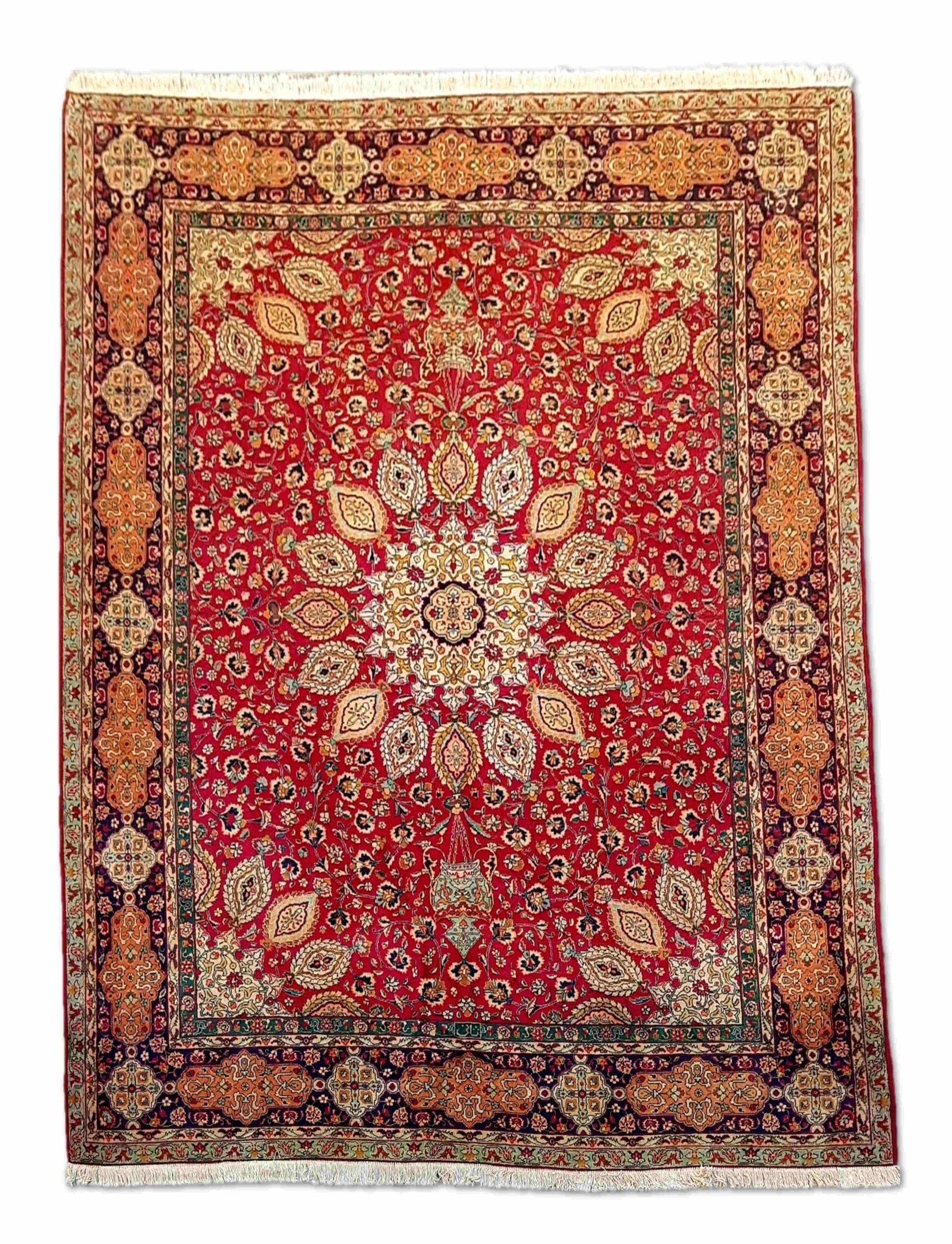 Tapete Persa Tabriz - Handmade - 4,00 X 3,00 - #1076 | MadeiraMadeira