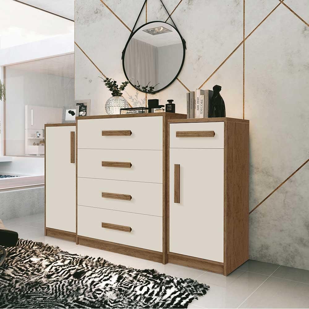 Cômoda De Quarto Helen Castanho Off White Fênix | MadeiraMadeira