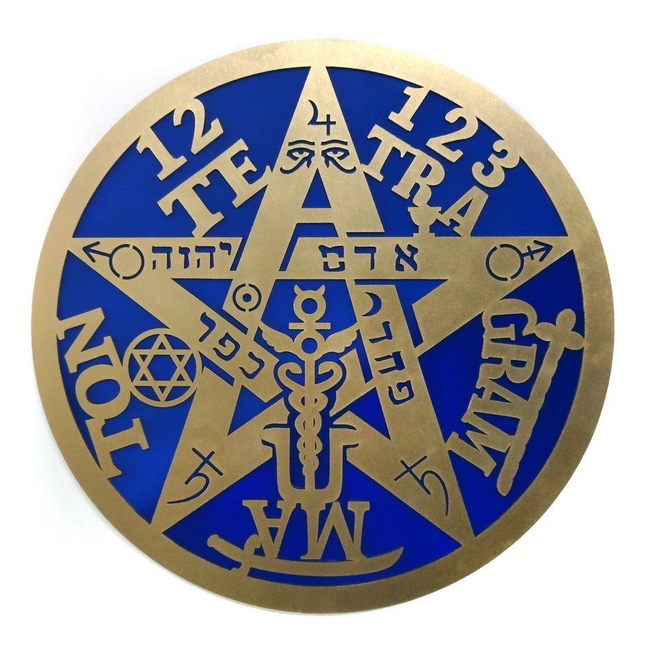 Quadro Tetragrammaton 3D Poderoso Símbolo (20cm) Relaxar e Meditar ...