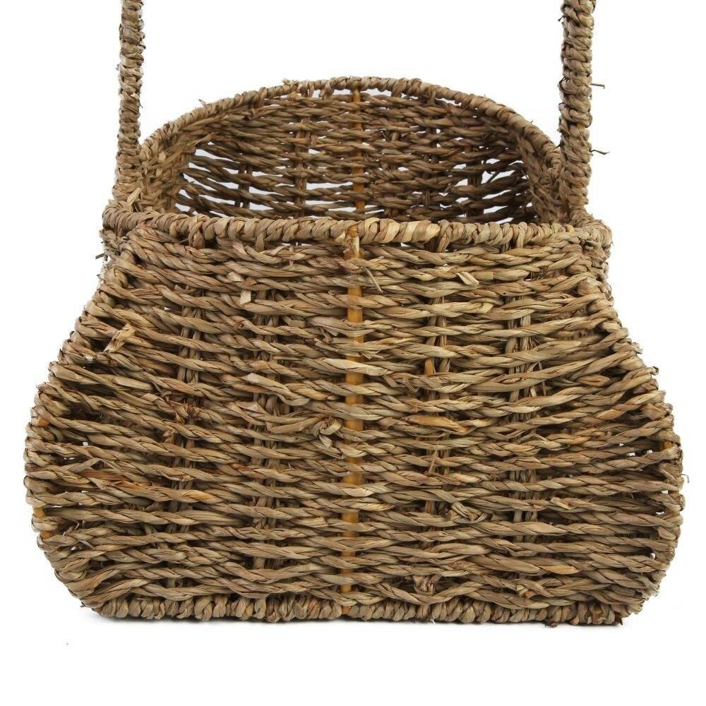 Cesto em Fibra Natural Quadrado com Alça 30cm - A\CASA | MadeiraMadeira