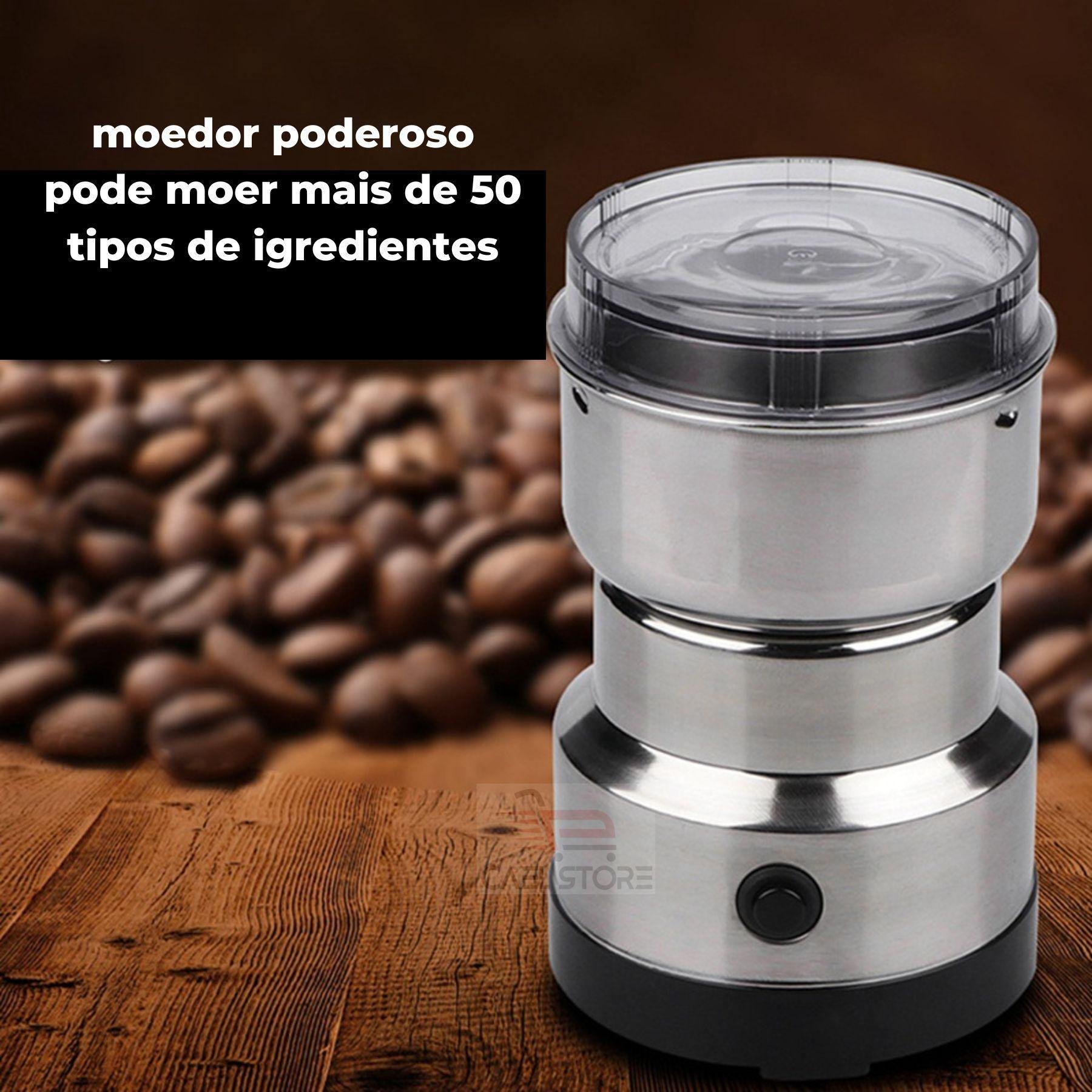 Moedor Cafe em Grão e Triturador Elétrico Inox Grãos | MadeiraMadeira