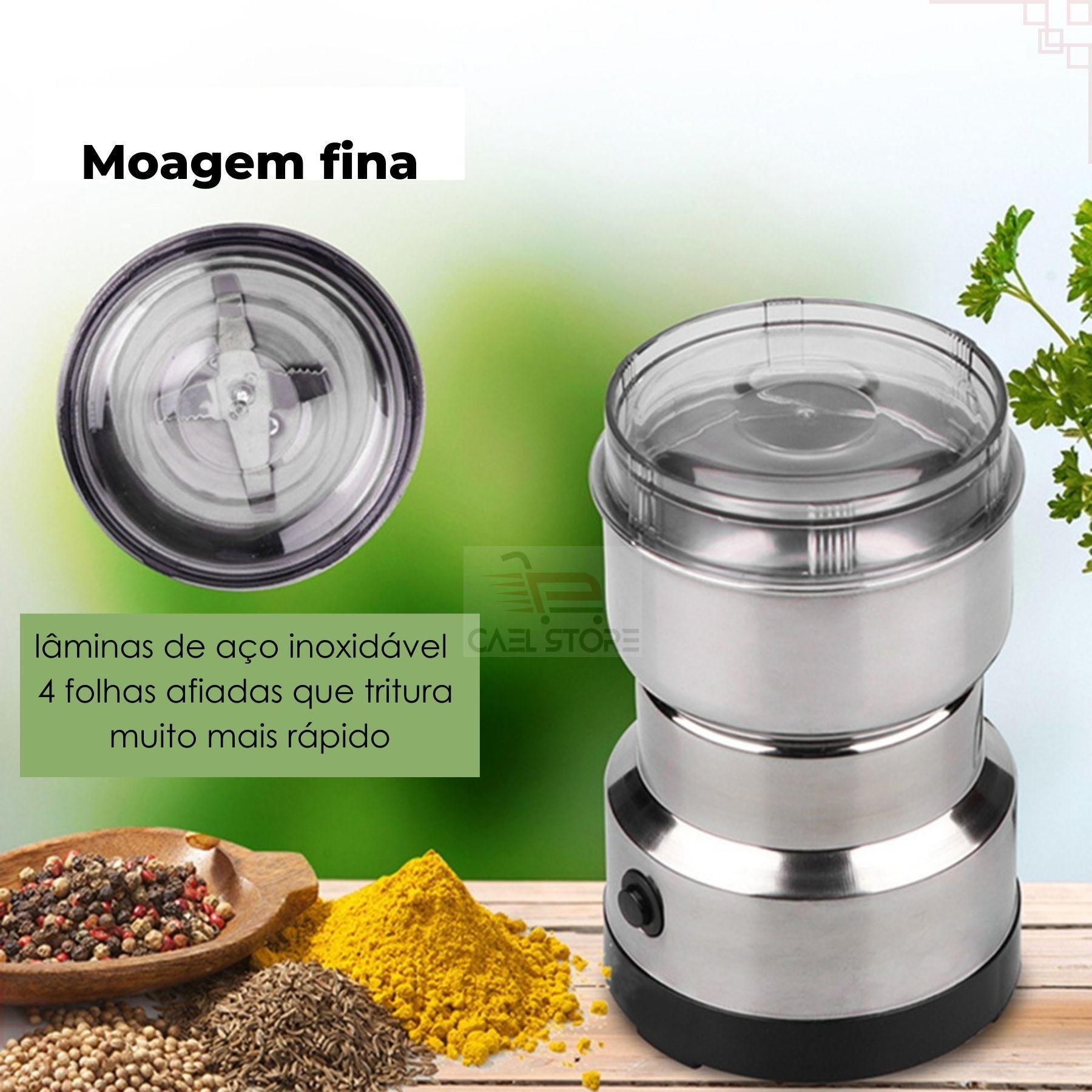 Moedor Cafe em Grão e Triturador Elétrico Inox Grãos | MadeiraMadeira