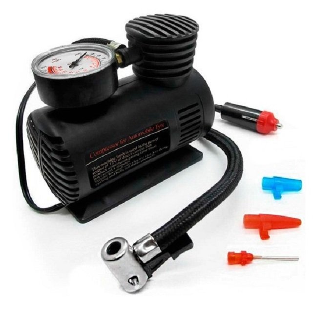 Mini Compressor Automotivo 12V 250 Psi 3 Bicos Manômetro | MadeiraMadeira
