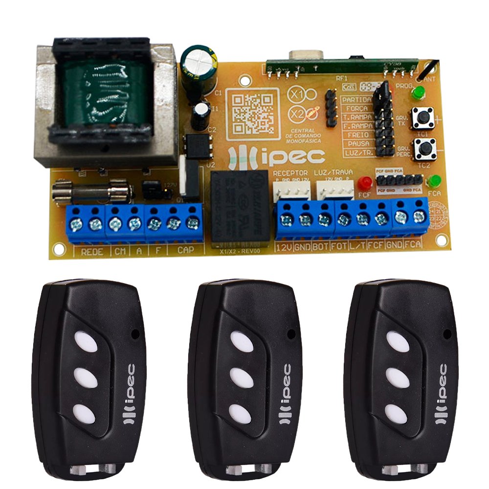 Placa Central Motor Portão Eletrônico Universal Ppa Garen Rcg Seg + 3 ...