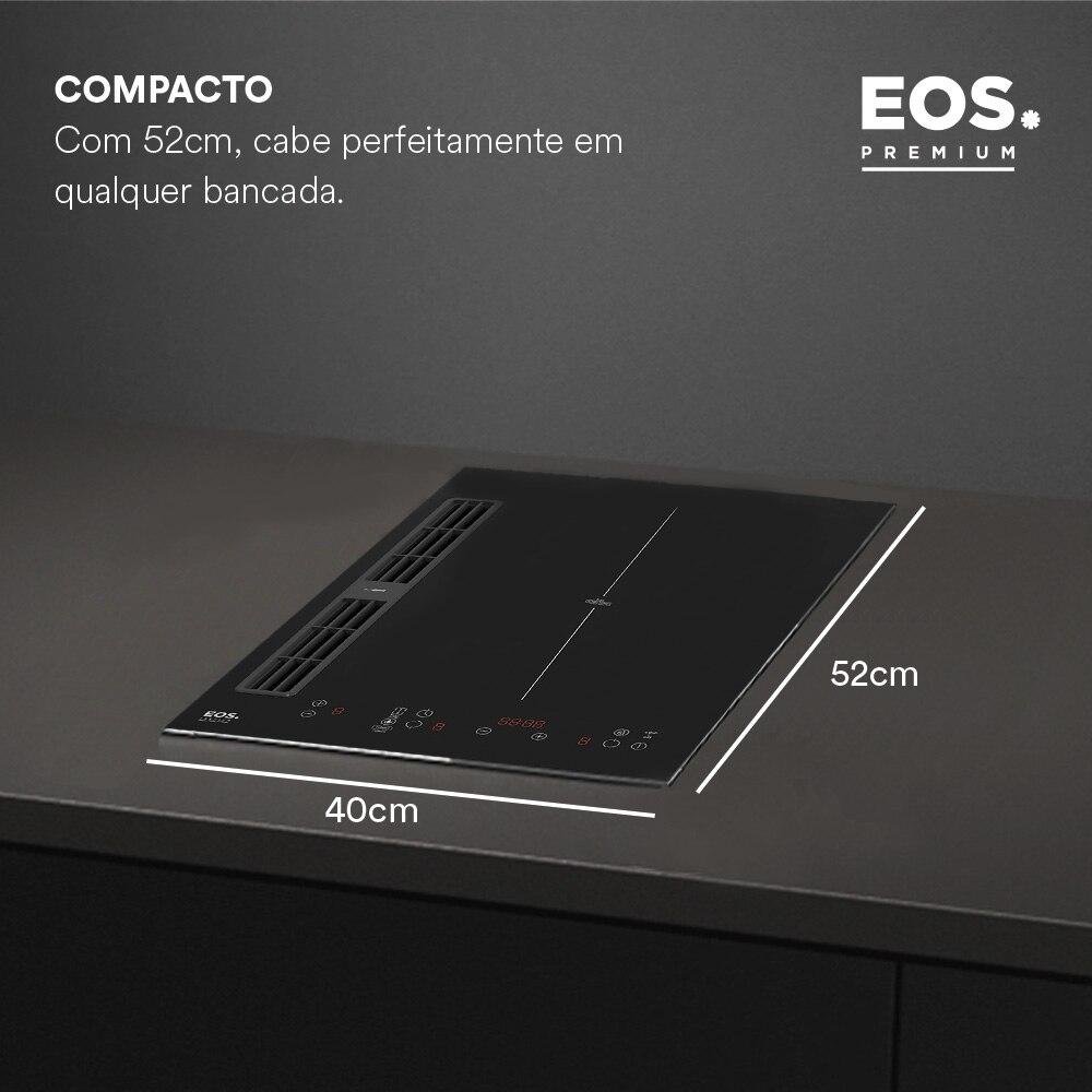 Cooktop de Indução 2 Bocas Eos Premium com Coifa Embutida e Ions de ...