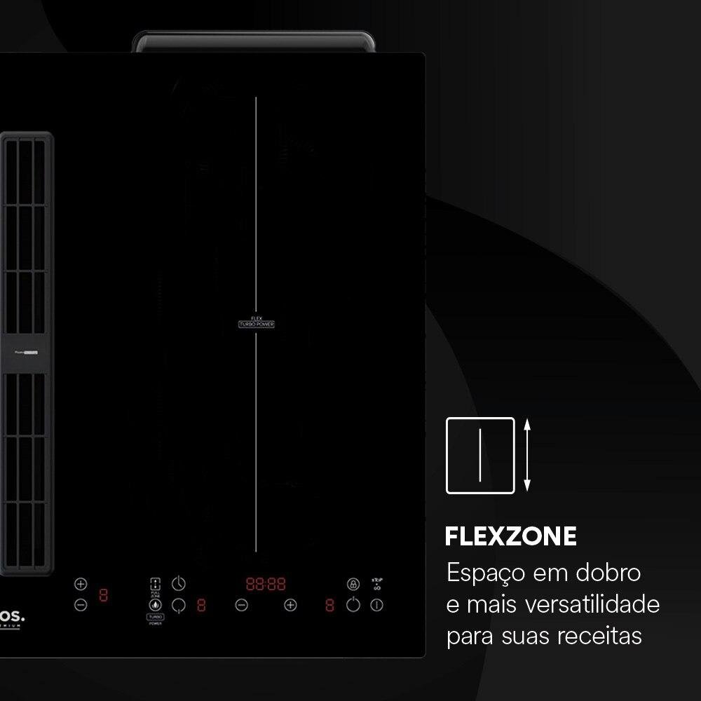 Cooktop de Indução 2 Bocas Eos Premium com Coifa Embutida e Ions de ...