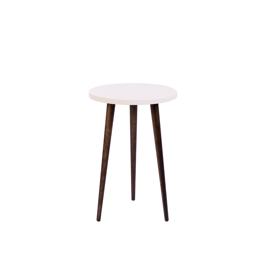 Mesa de Centro Redonda Alta para Apoio Lateral e Aparador, com Pés de ...