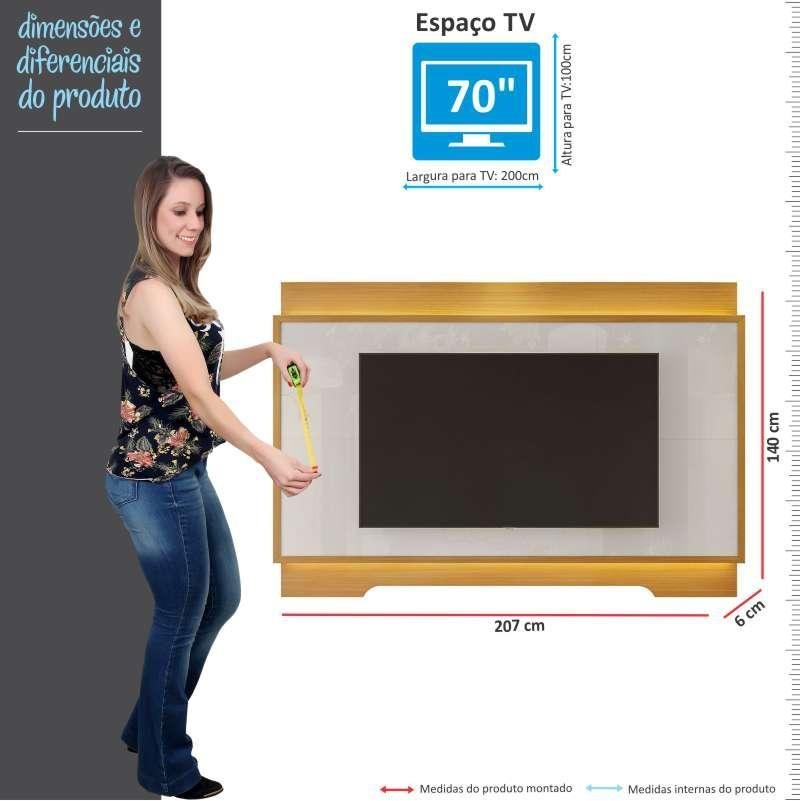 Painel Para TV 75 Polegadas Com LED 2.1 Koly EAX Móveis Tauari/Off ...