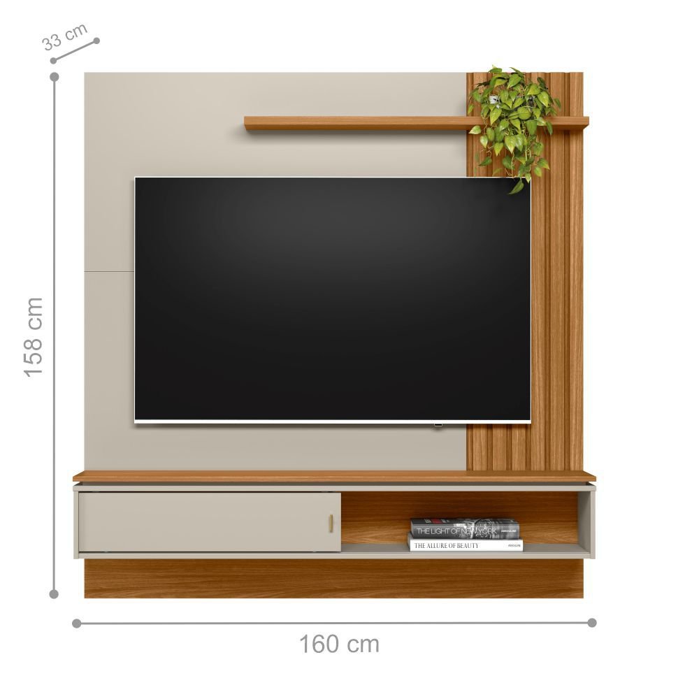 Painel Home para TV ate 65 Polegadas Luna Nature Off-White | MadeiraMadeira