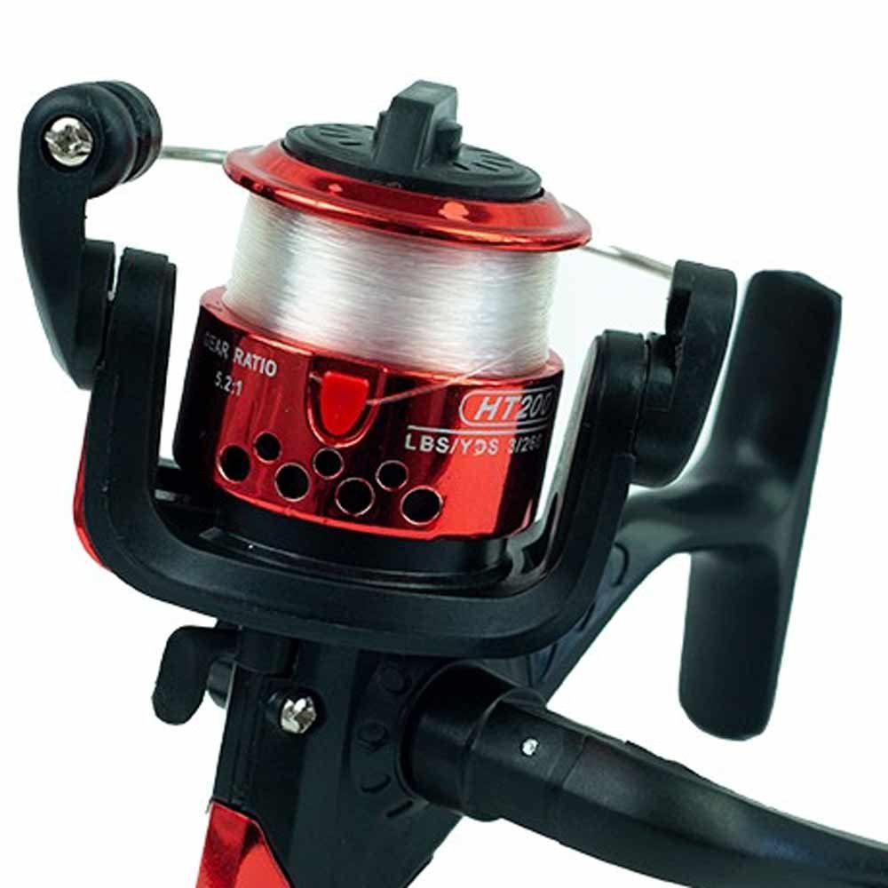 Molinete de Pesca Pico 200 1R Pequeno Vermelho Com Linha Dayama ...