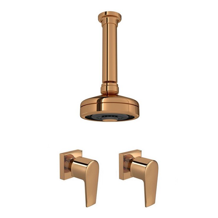 Kit Ducha Acqua Plus Teto 2 Acabamentos Level Red Gold Deca ...