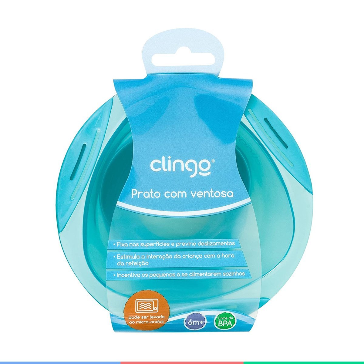 Prato Fundo Infantil Bordas de Silicone Com Ventosa 330ml Azul Clingo ...
