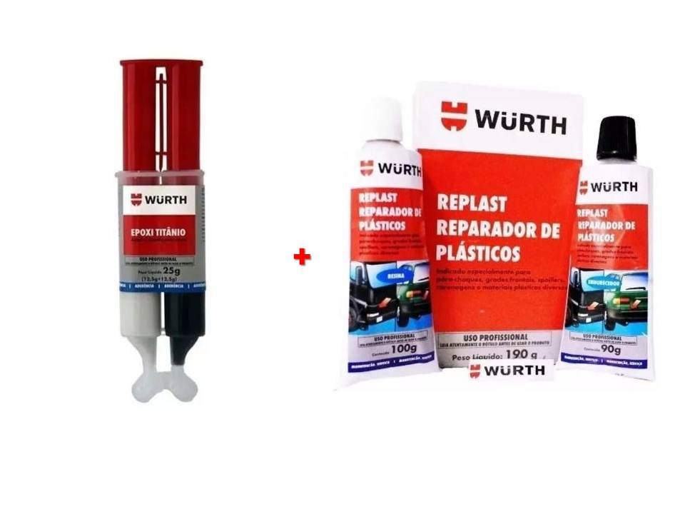 Cola Epoxi Titanium Wurth + Replast Reparador De Plásticos | MadeiraMadeira