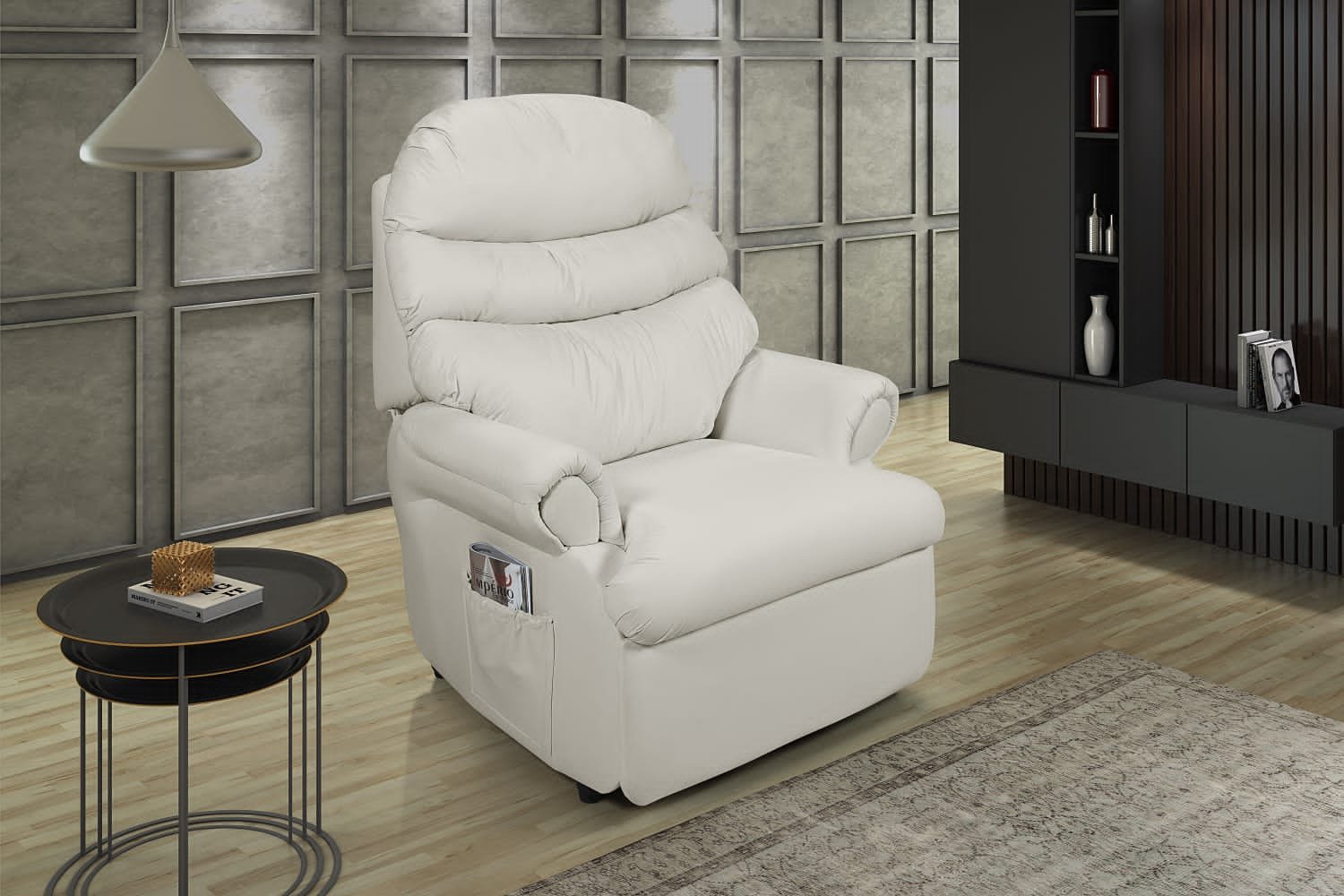 Poltrona do Papai reclinável Bege REF: 1180 | MadeiraMadeira