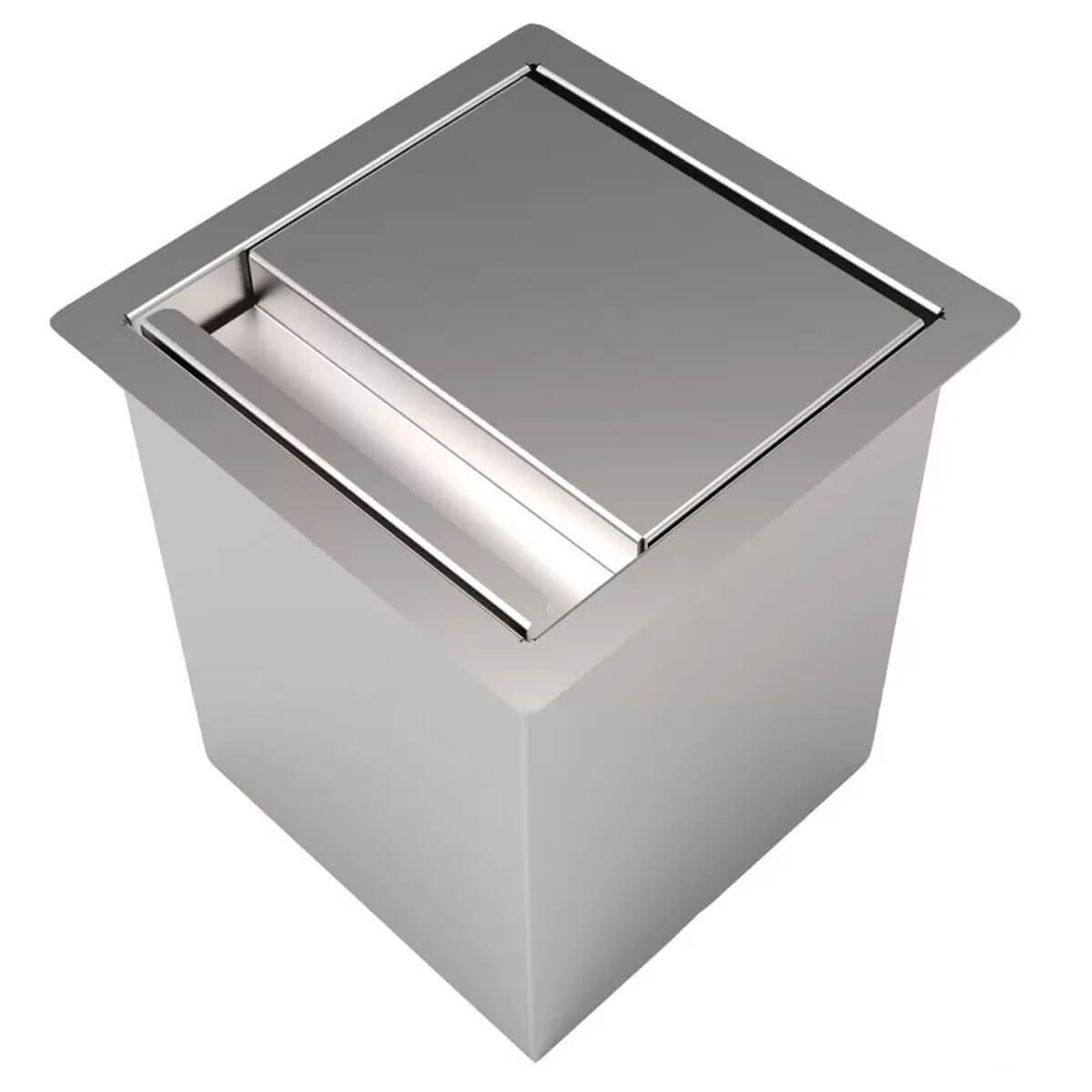 Lixeira de Embutir Quadrada Com Tampa Aço Inox 4 Litros para Bancada ...