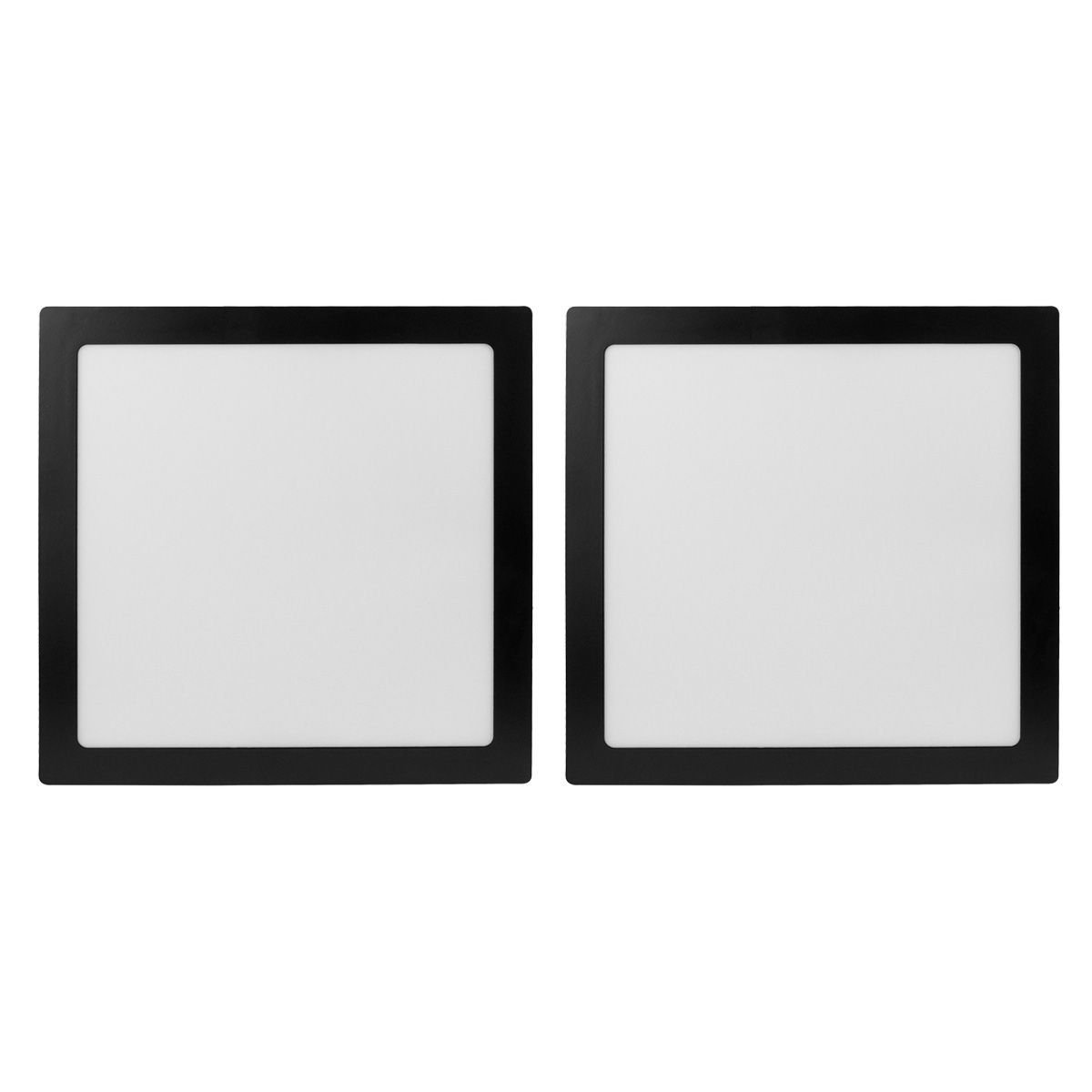 Kit 2 Painel de Led 24 W 6500k Quadrado Embutir Preto Foxlux ...