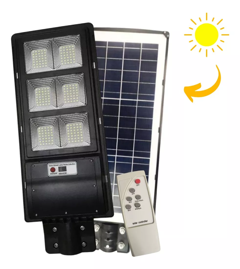 Luminária Solar Led Refletor Externo Impermeável Sustentável 720 Leds ...