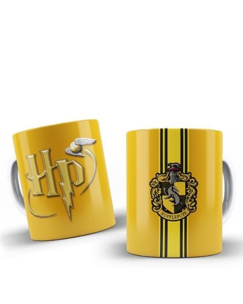 Caneca Herry Potter Escola Hufflepuff Em Alto Brilho | MadeiraMadeira