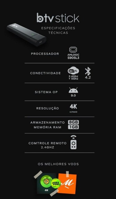 Receptor BTV Stick - 4K Ultra HD IPTV | MadeiraMadeira