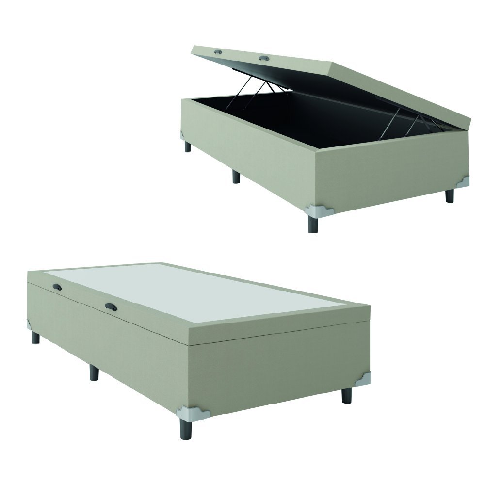 Cama Box com Baú Solteiro 0,88m com 41cm de Altura Prince Bege ...