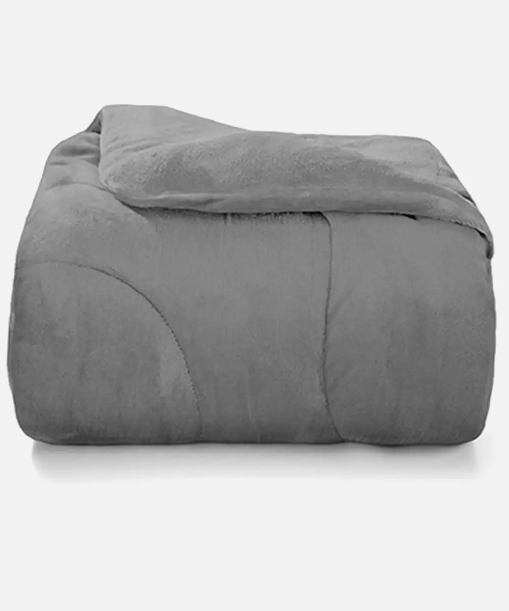 Edredom Plush Inove Liso Hedrons - Cinza Cromo Inove Plush | MadeiraMadeira