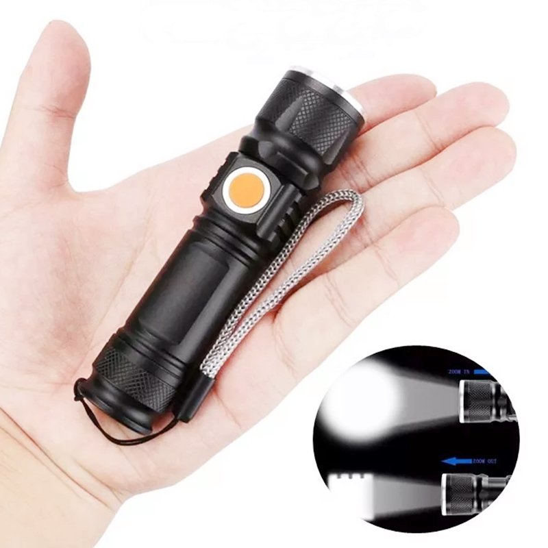 Mini Lanterna Led Potente Recarregável Usb C/ Zoom | MadeiraMadeira