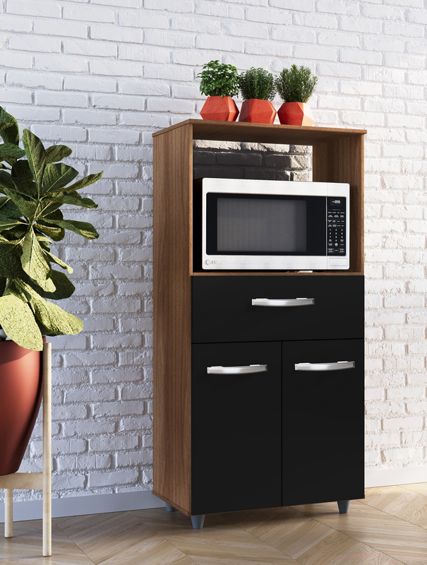 Balcão Multiuso Luna 60cm Nicho para Forno 2 Portas 1 Gaveta - Savana ...