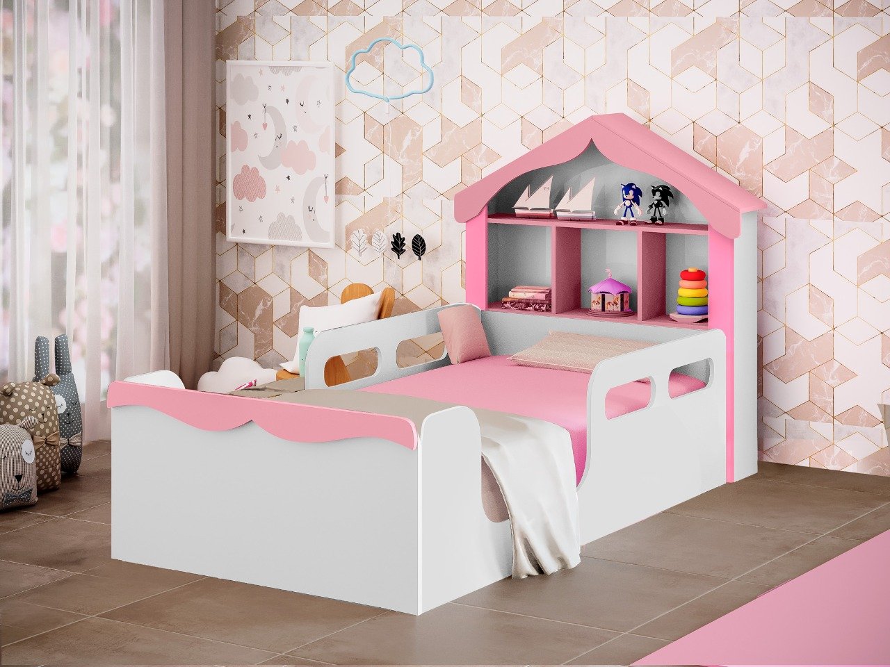 Cama Juvenil Casinha Menina 100% MDF | MadeiraMadeira