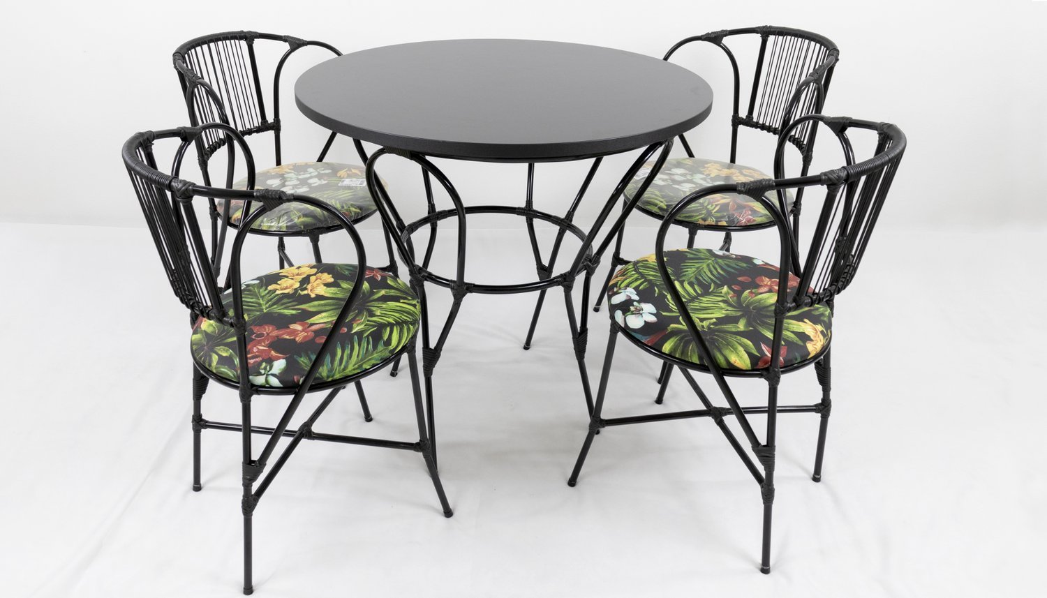 Jogo de Mesa 4 Cadeiras em fibra e Tampo em MDP Rei dasFibras ...