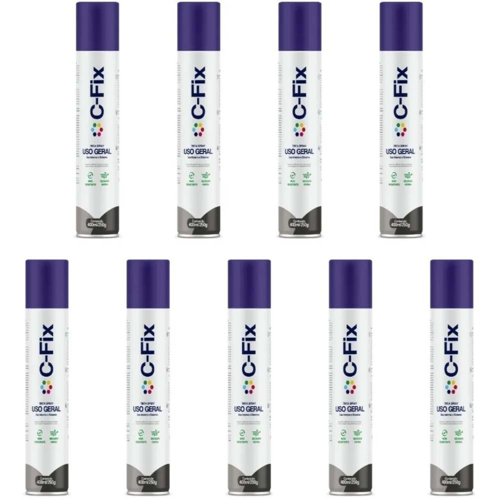 Kit 9 Tintas Spray Violeta Escuro Uso Geral In/ex 400ml Cfix | MadeiraMadeira