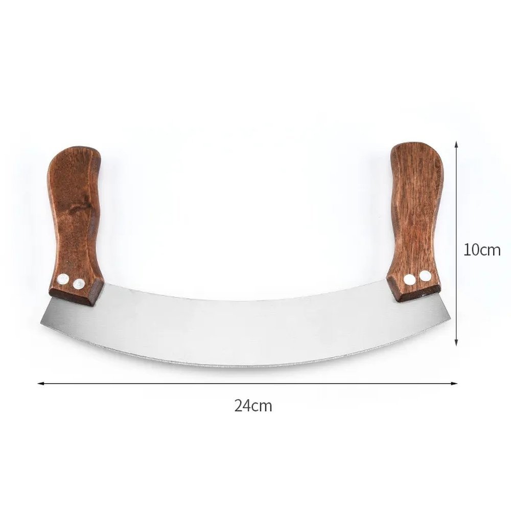 Faca de Pizza Bitfly Nougat Cortador Raspador Duplo Prata | MadeiraMadeira