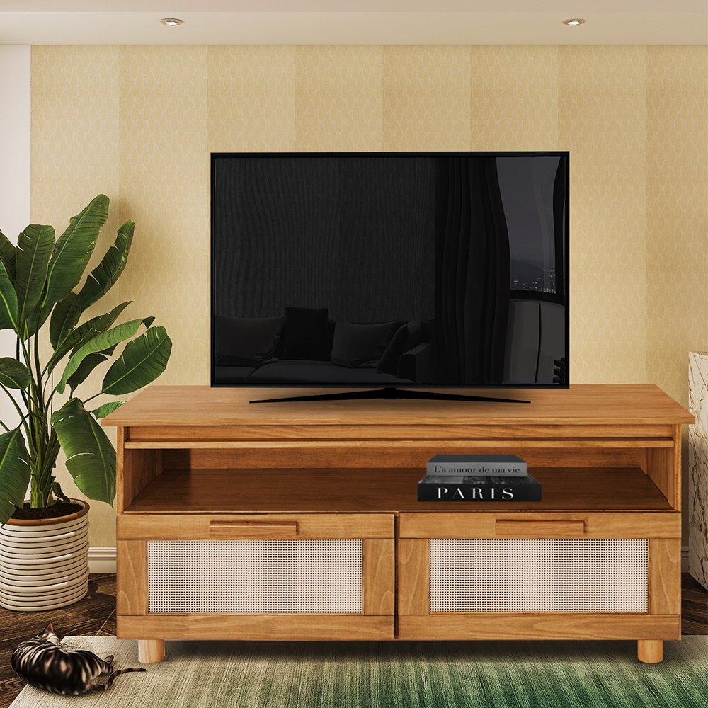 Rack Rústico em Madeira Maciça 2 Portas Cadman Imbuia | MadeiraMadeira