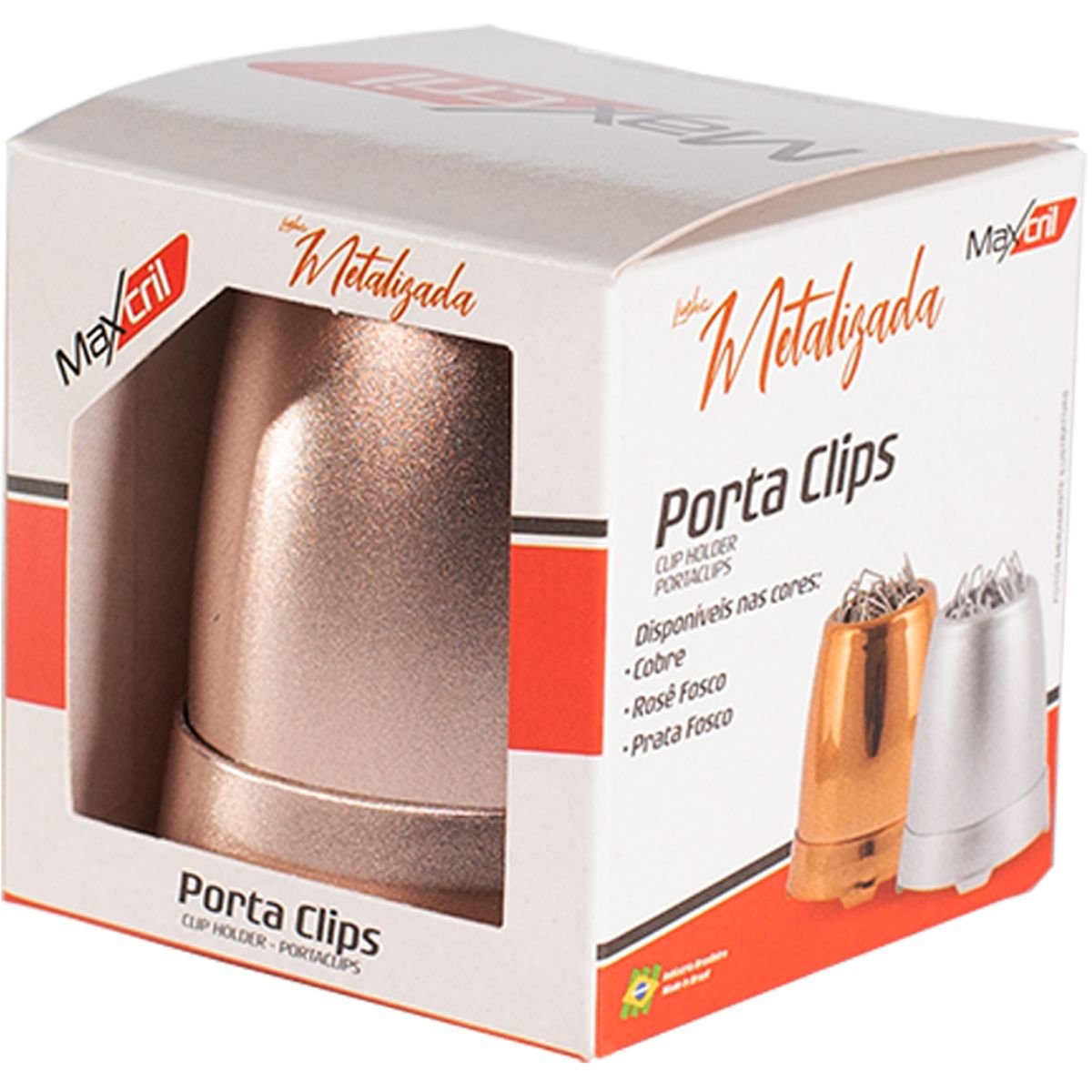 Acessório Para Mesa Porta Clips Rose Metalizado | MadeiraMadeira